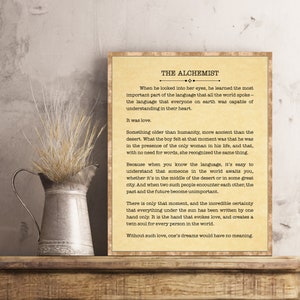 The Alchemist Quote Poster Print Paulo Coelho Quotes Book Quote Wall ...