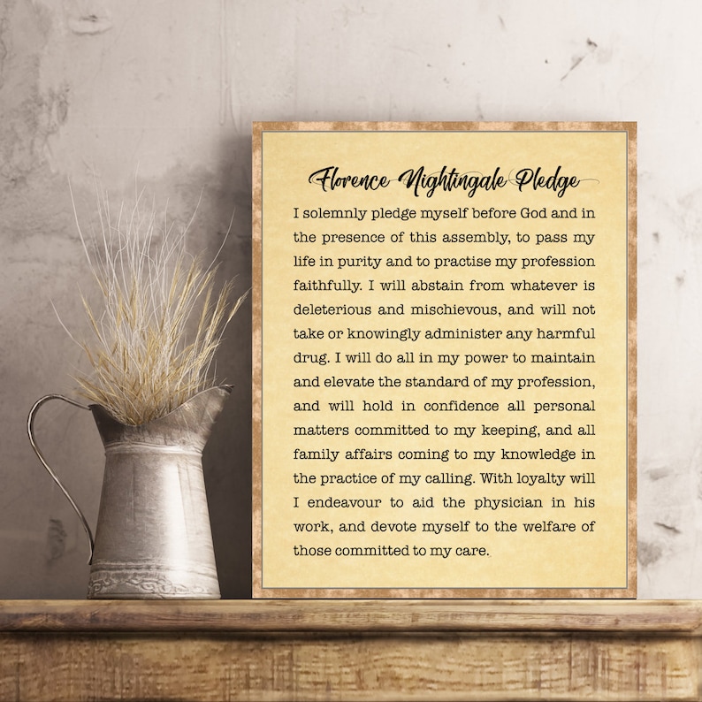 Florence Nightingale Pledge Quote Gifts for Nurses Nursing - Etsy