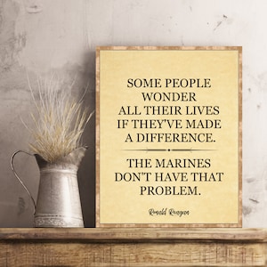 Marine Corps Gifts Ronald Reagan Quote Patriotic Decor Military Gifts ...