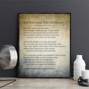 Henry Wadsworth Longfellow Poem Quote the Tide Rises the Tide Falls ...