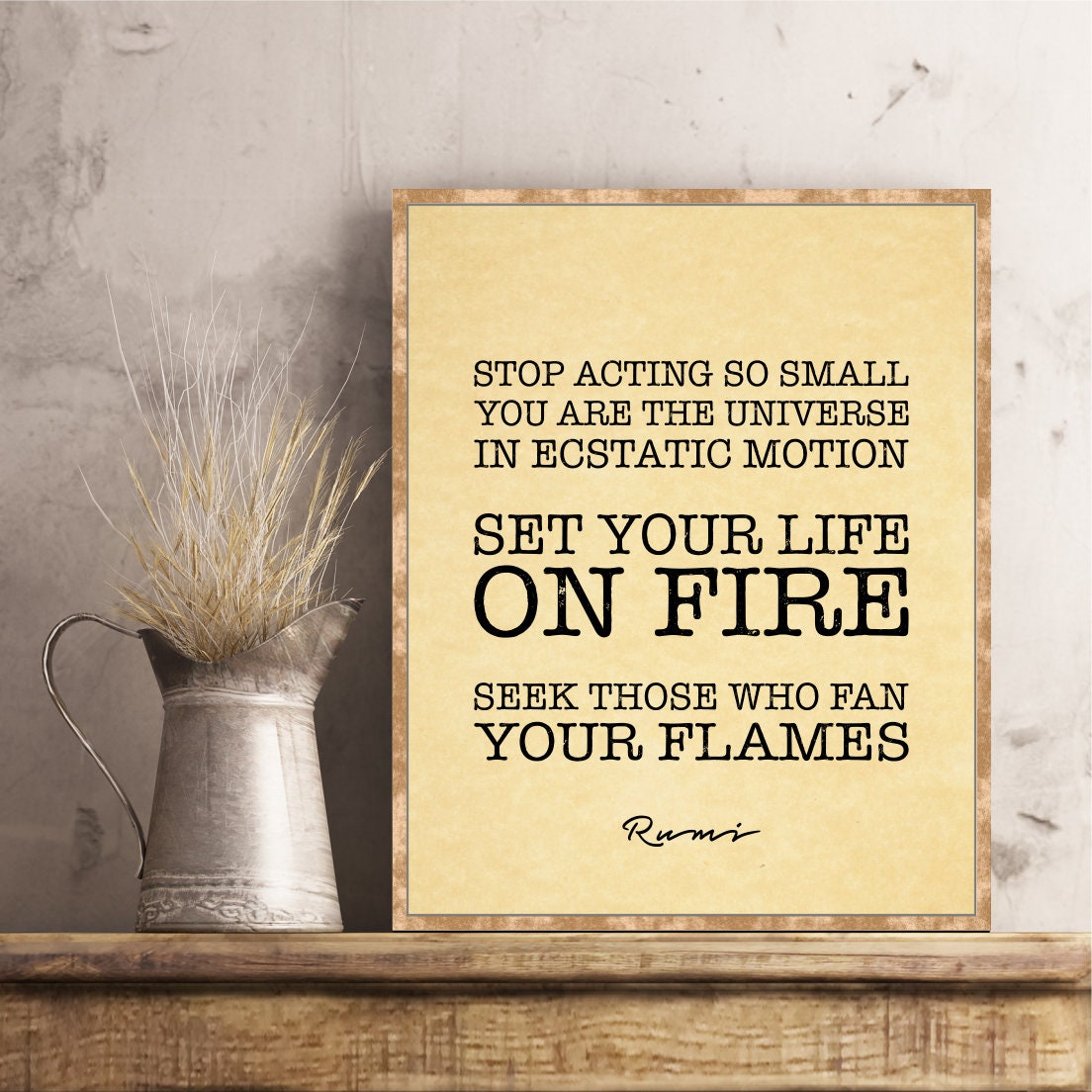 Rumi Quote Wall Art Print Stop Acting so Small You Are the - Etsy