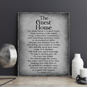 The Guest House Rumi Poem Quote Wall Art Poster Print Home Decor - Etsy