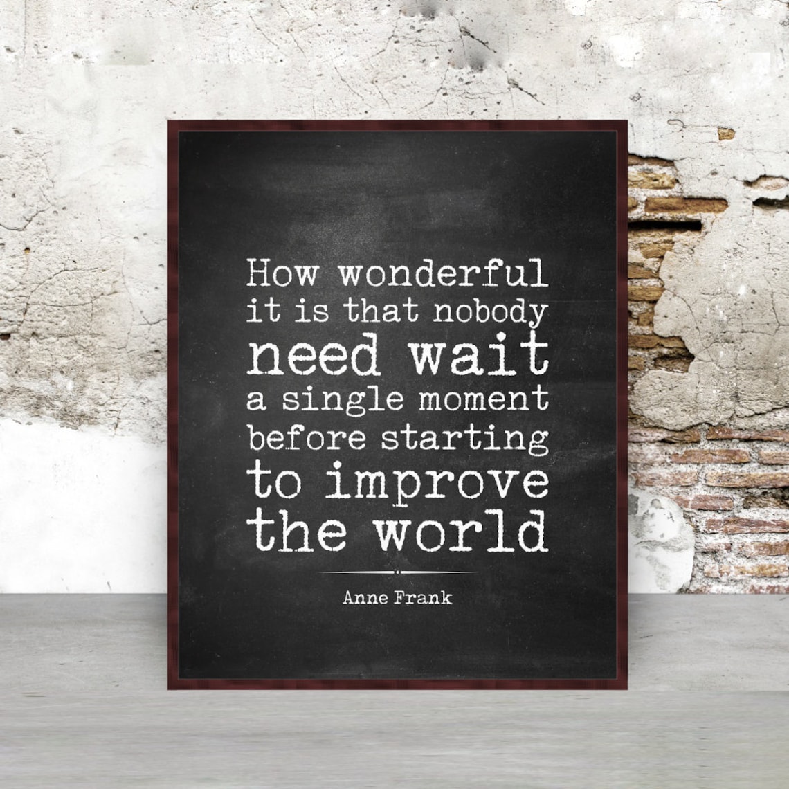 Anne Frank Quote Poster Print How Wonderful It is That Nobody | Etsy