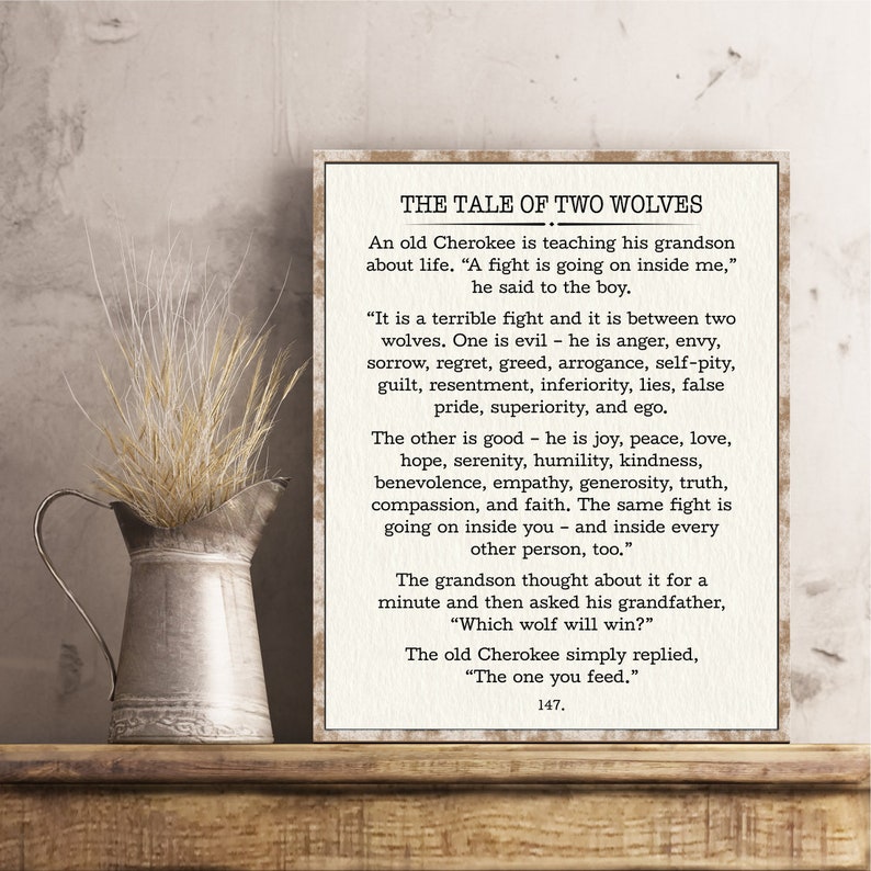 The Tale of Two Wolves Cherokee Tale Native American Story Proverb ...