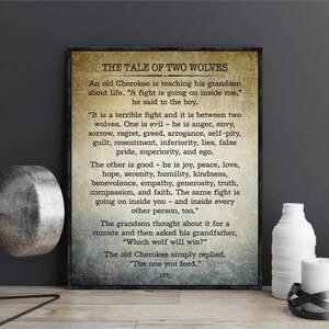 The Tale of Two Wolves Cherokee Tale Native American Story Proverb ...