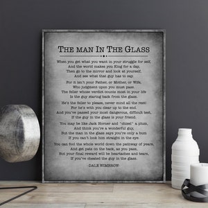 The Man in the Glass Poem Peter Dale Wimbrow Poem Quote Poster Book ...