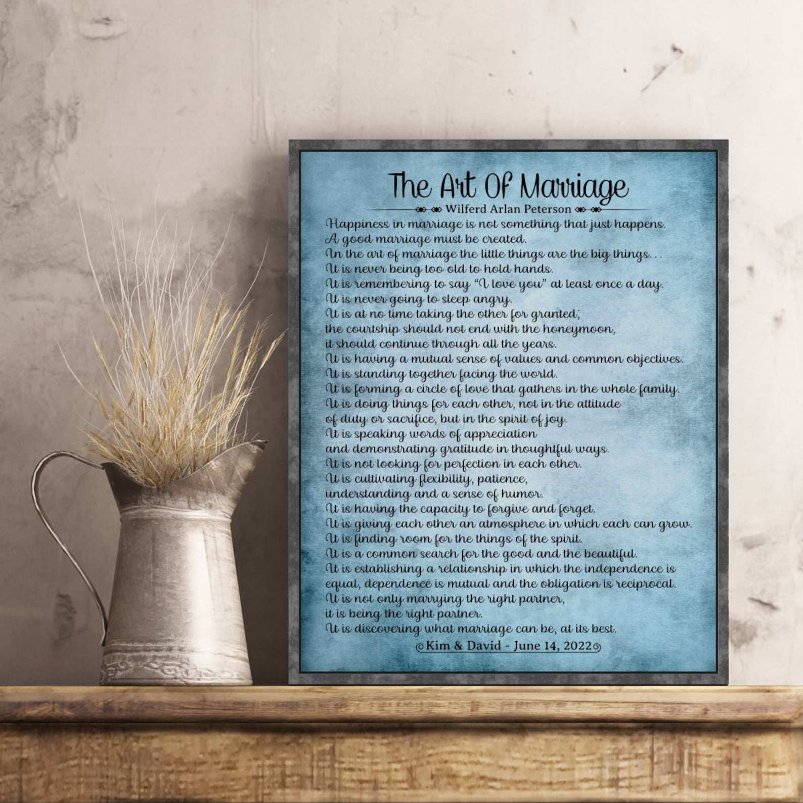 The Art of Marriage Wedding Anniversary Gifts for Couples Poem Marriage ...