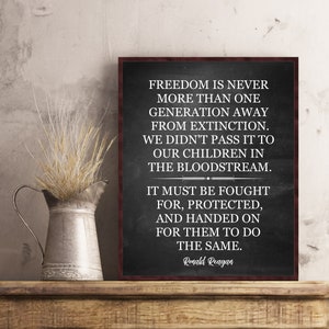 Patriotic Decor Gifts Ronald Reagan Freedom Quote Military Gift ...