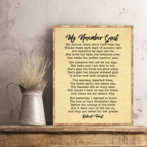 Robert Frost Poem My November Guest Book Page Wall Art Home Decor ...
