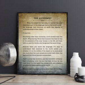 The Alchemist Quote Poster Print Paulo Coelho Quotes Book Quote Wall ...