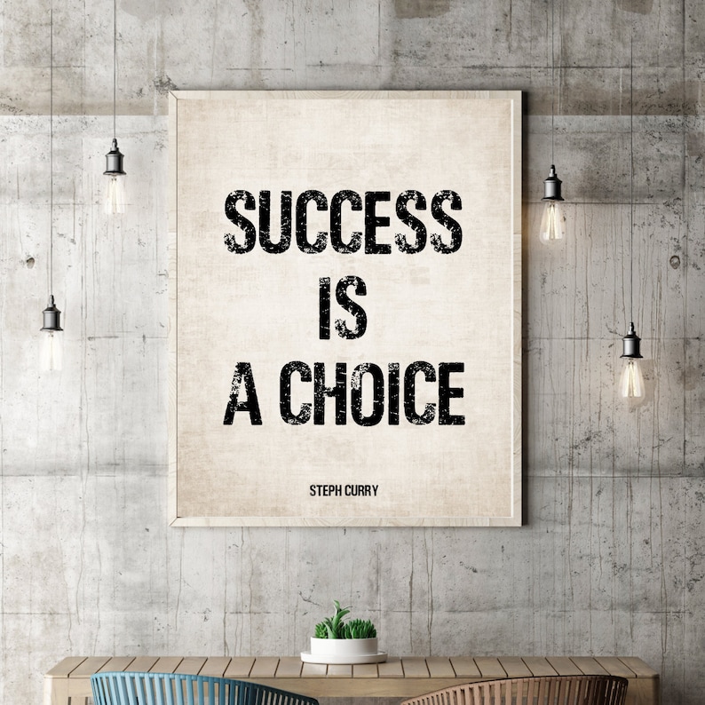 Stephen Curry Poster Success is a Choice Quote Inspirational ...