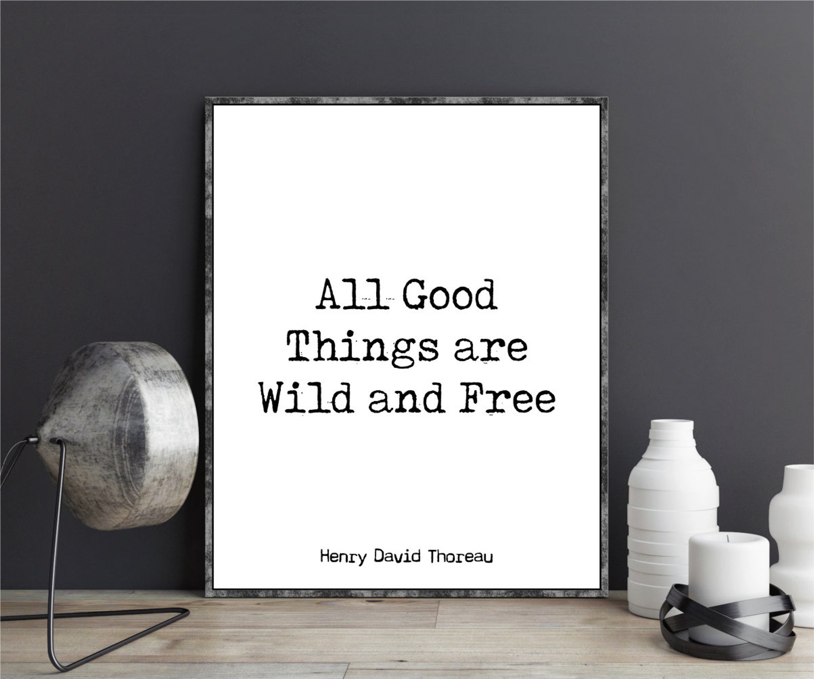 Henry David Thoreau Quote Poster All Good Things Are Wild and - Etsy