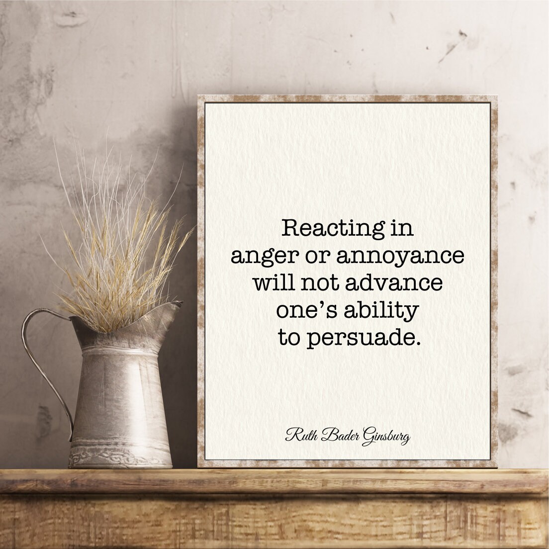 Ruth Bader Ginsberg RBG Quote Poster Print Reacting in Anger or ...