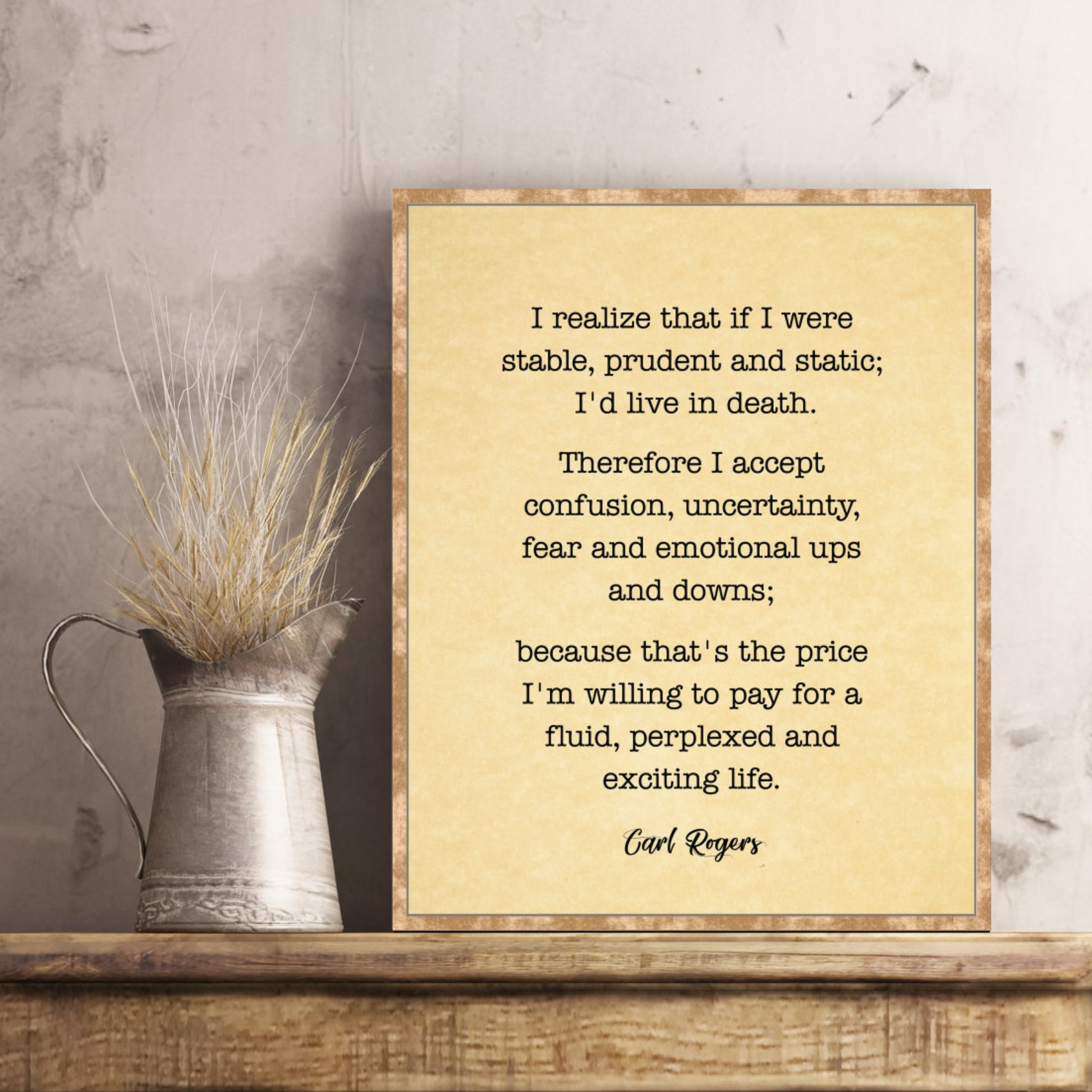 Therapist Office Decor Gift Carl Rogers Quote Therapy Counseling Social ...