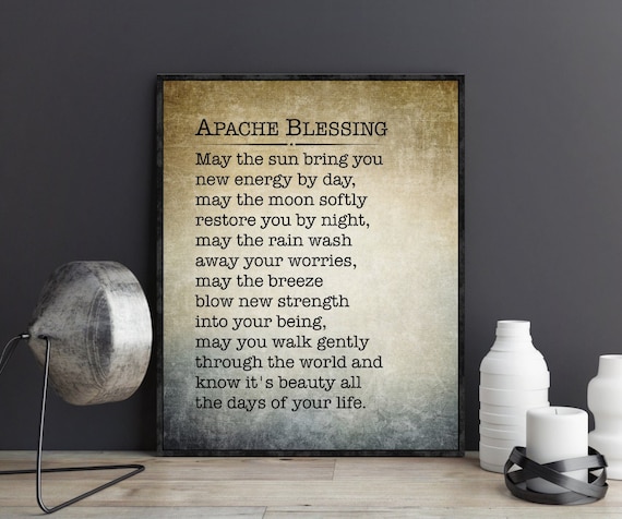 Apache Blessing Wall Art Poster Print May the Sun Bring You | Etsy