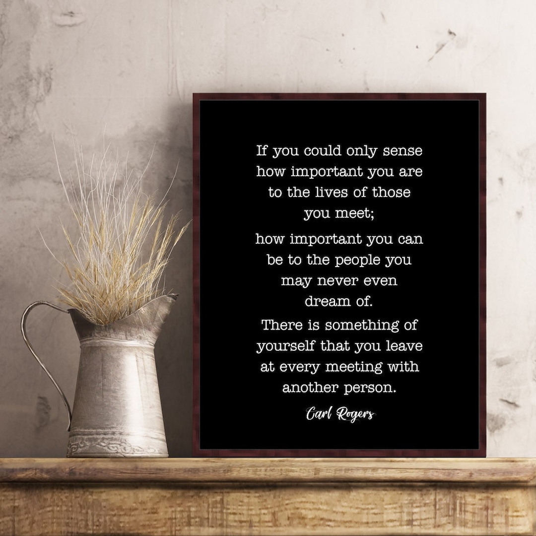 Carl Rogers Quote Therapist Office Decor Gift Therapy Psychologist ...