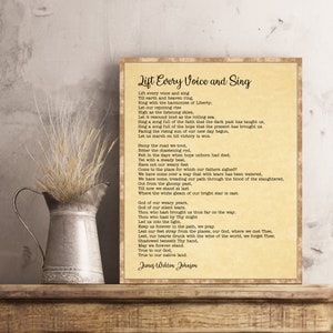 Lift Every Voice and Sing Black History Month Civil Rights Poster Gift ...