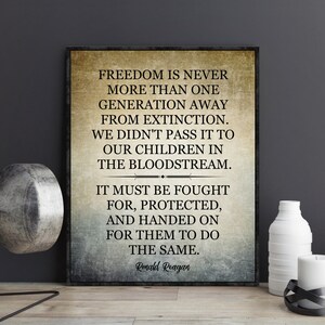 Patriotic Decor Gifts Ronald Reagan Freedom Quote Military Gift ...
