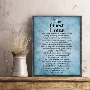 The Guest House Rumi Poem Quote Wall Art Poster Print Home Decor - Etsy