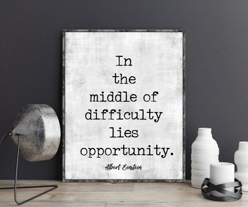 Albert Einstein Quote Science Poster Wall Art Print Gift in the Middle ...