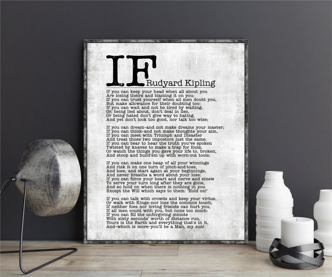 IF Poem by Rudyard Kipling If Poem Print Wall Art Decor Poster - Etsy