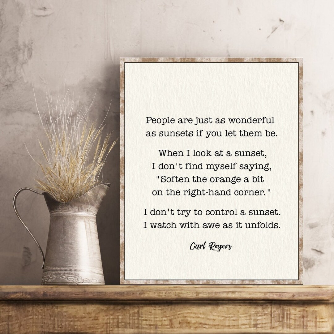 Carl Rogers Quote Therapy Office Decor Counseling Social Worker ...