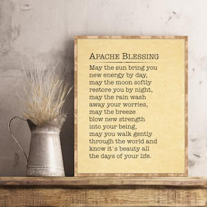 Apache Blessing Wall Art Poster Print May the Sun Bring You New Energy ...