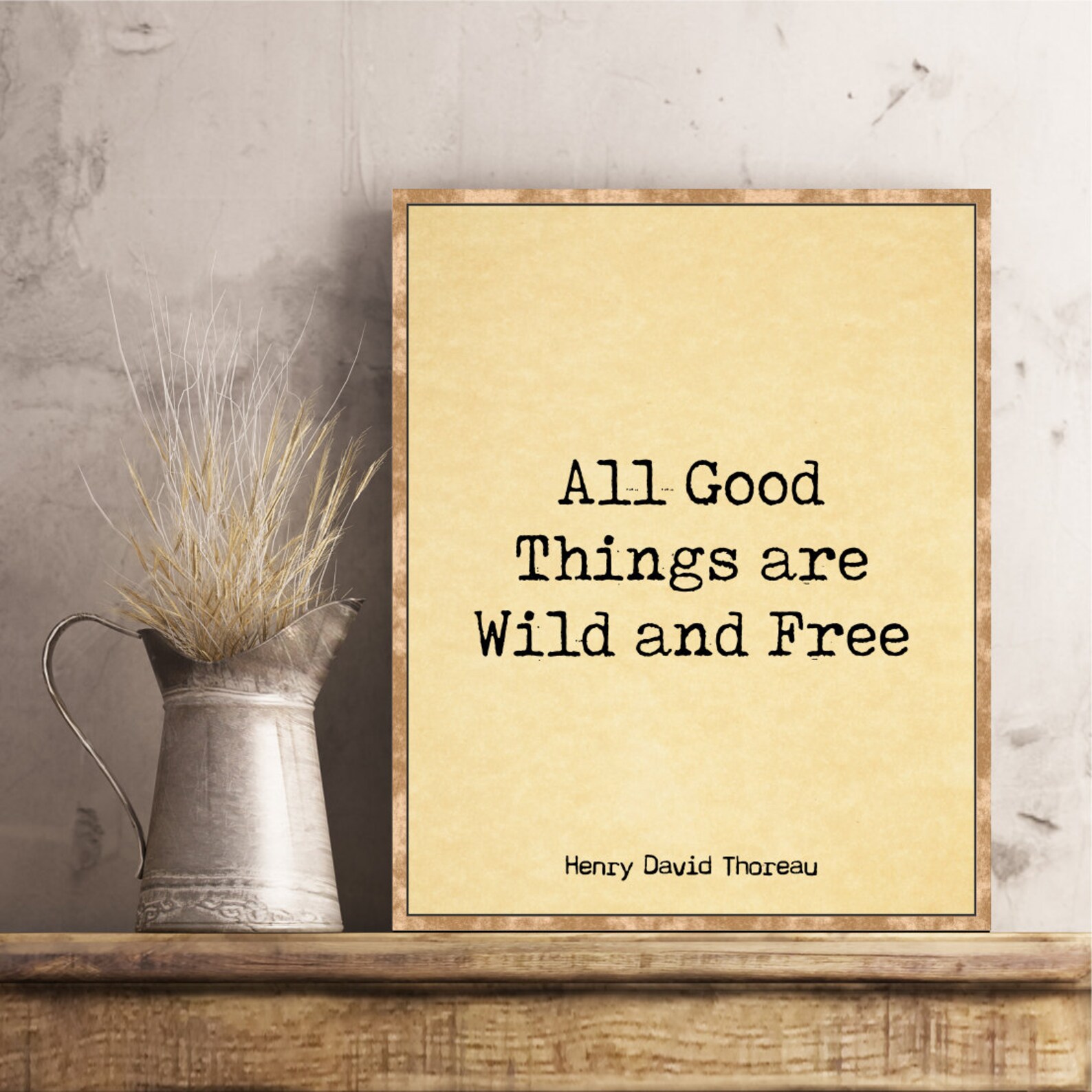 Henry David Thoreau Quote Poster All Good Things Are Wild and - Etsy