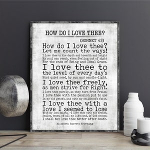 Elizabeth Barrett Browning Poem Poster How Do I Love Thee Sonnet 43 ...
