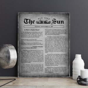Yes Virginia There is a Santa Clause Christmas Gift Decor 1897 Sun ...