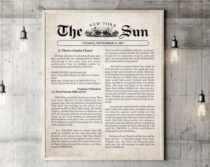 Yes Virginia There is A Santa Claus Published 1897 New York SUN ...