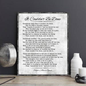 It Couldn't Be Done Edgar Albert Guest Poem Graduation Gift ...