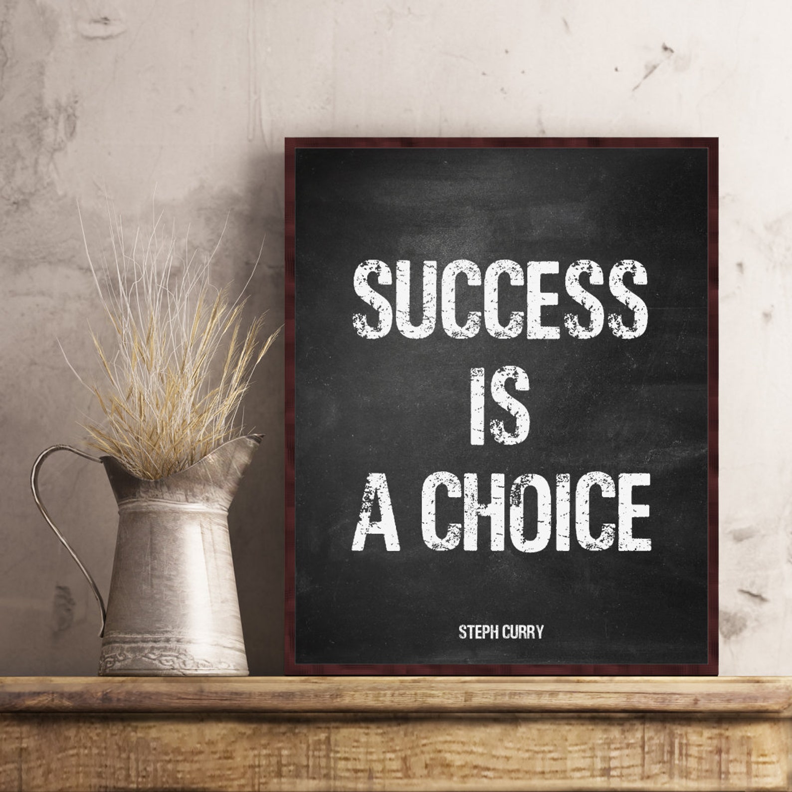 Stephen Curry Poster Success is a Choice Quote Inspirational - Etsy