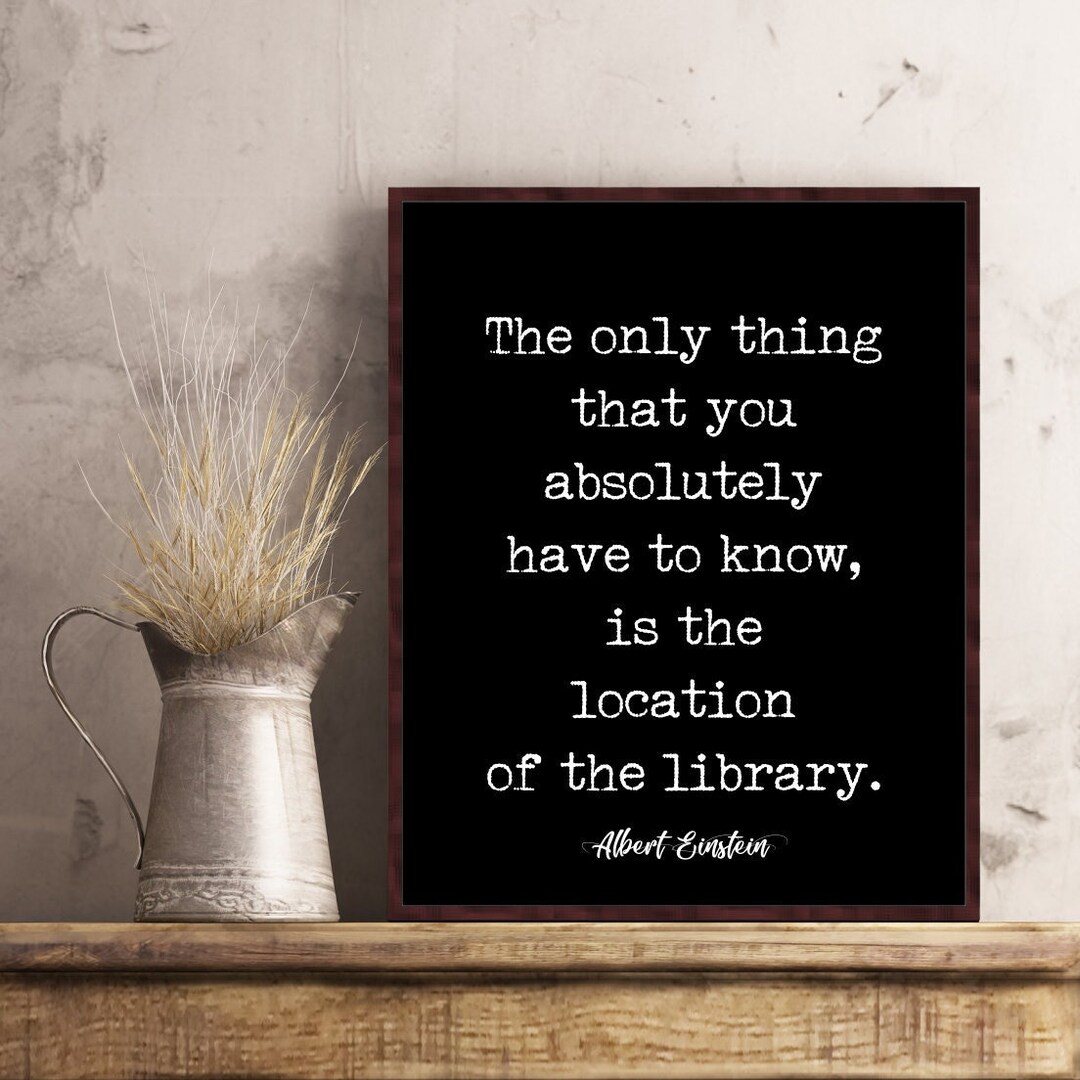 Albert Einstein Book Lover Gift Quote Wall Art Poster Print Classroom ...