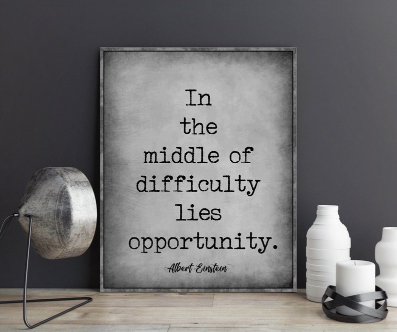 Albert Einstein Quote Science Poster Wall Art Print Gift in the Middle ...