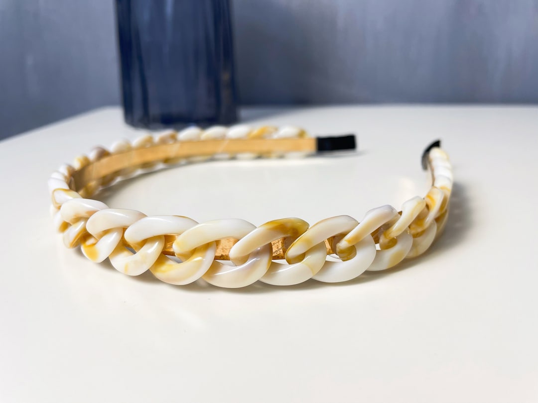 New Headband Vintage Acrylic Chain Hair Band Women Fashion Hair ...