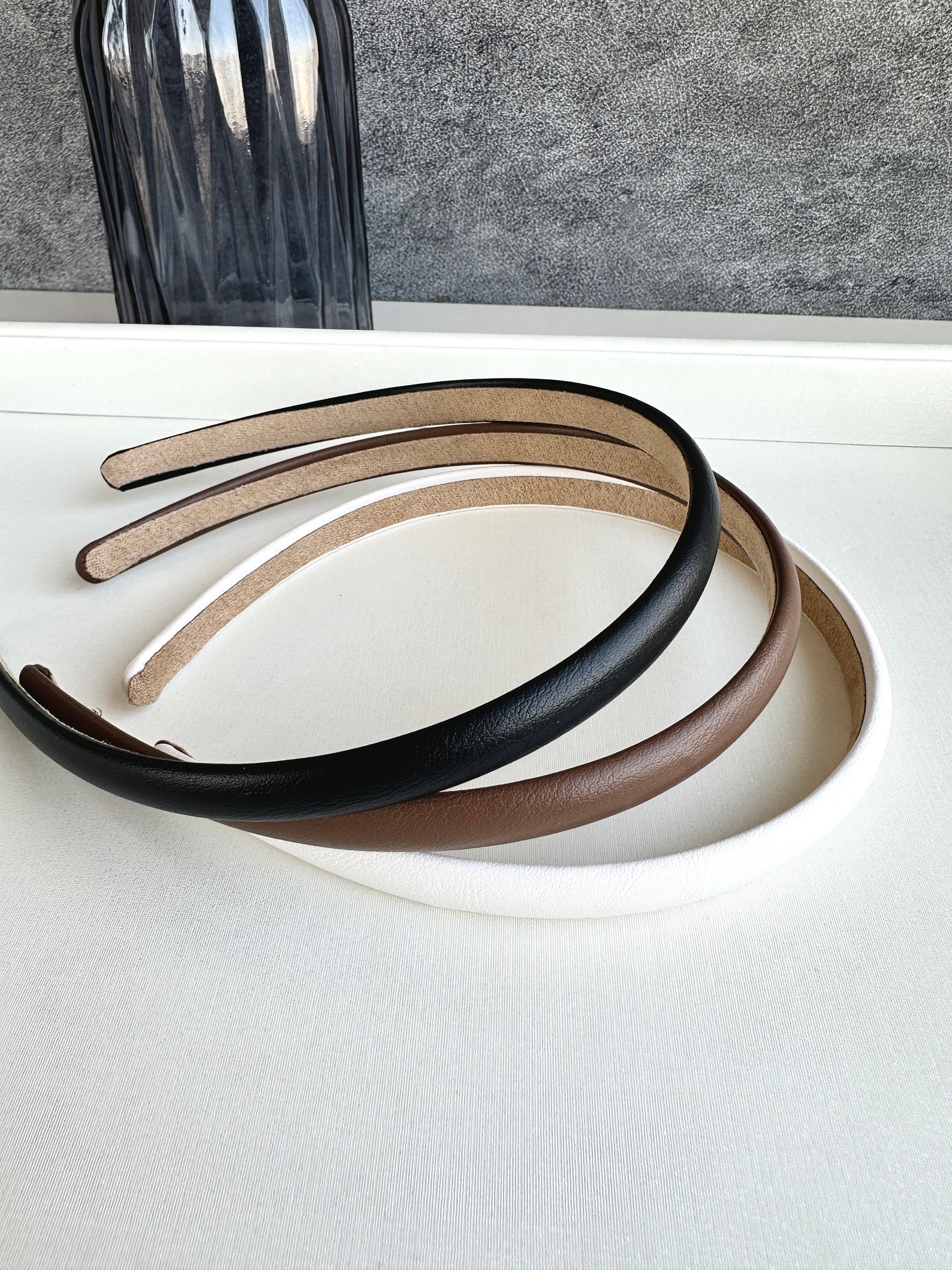 Simple Leather Headbands,thin Headband,women Turban Headband,vintage ...