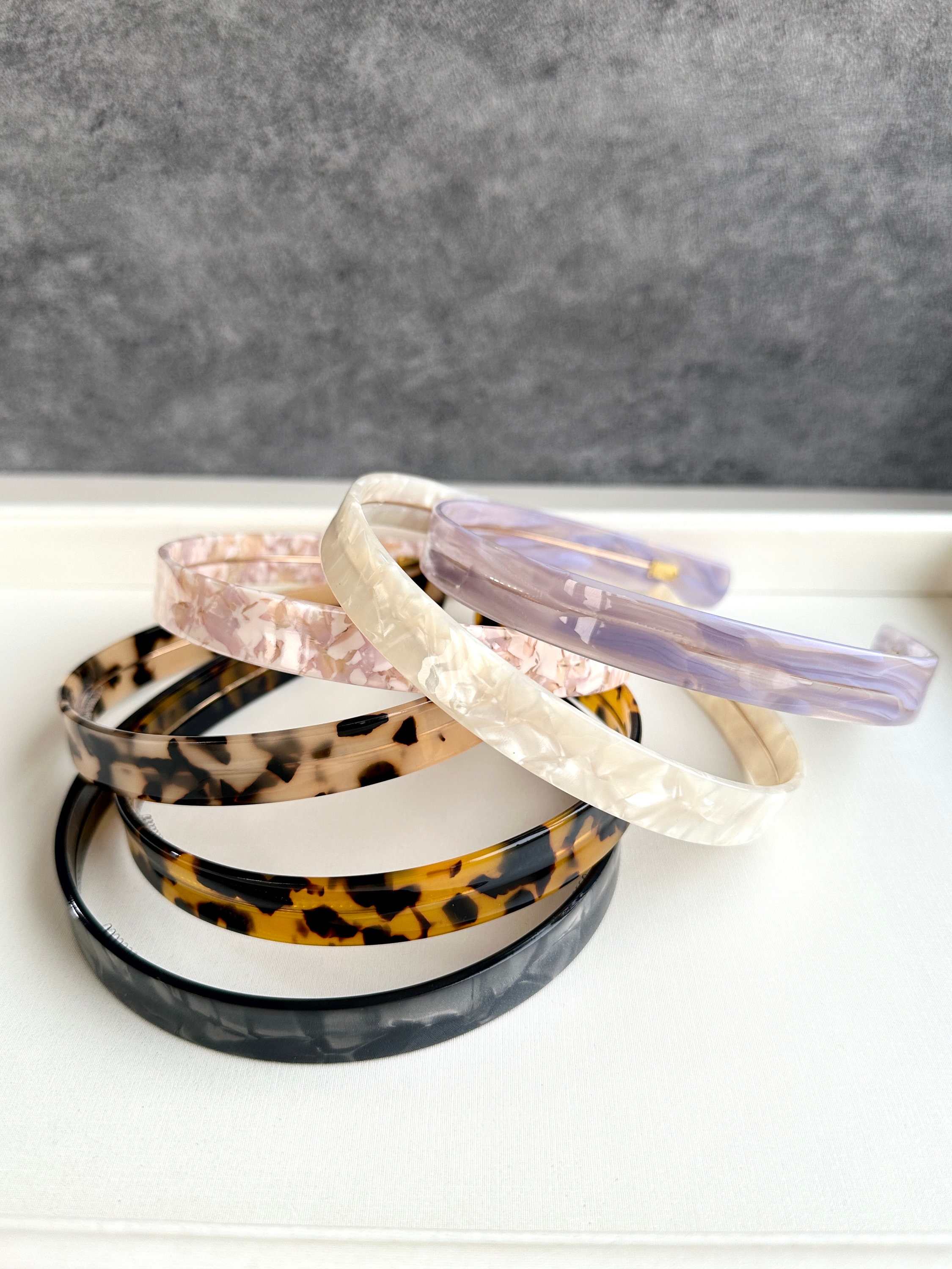 Vintage Tortoiseshell Acetate Adjustable Headband,thin Leopard Headband ...