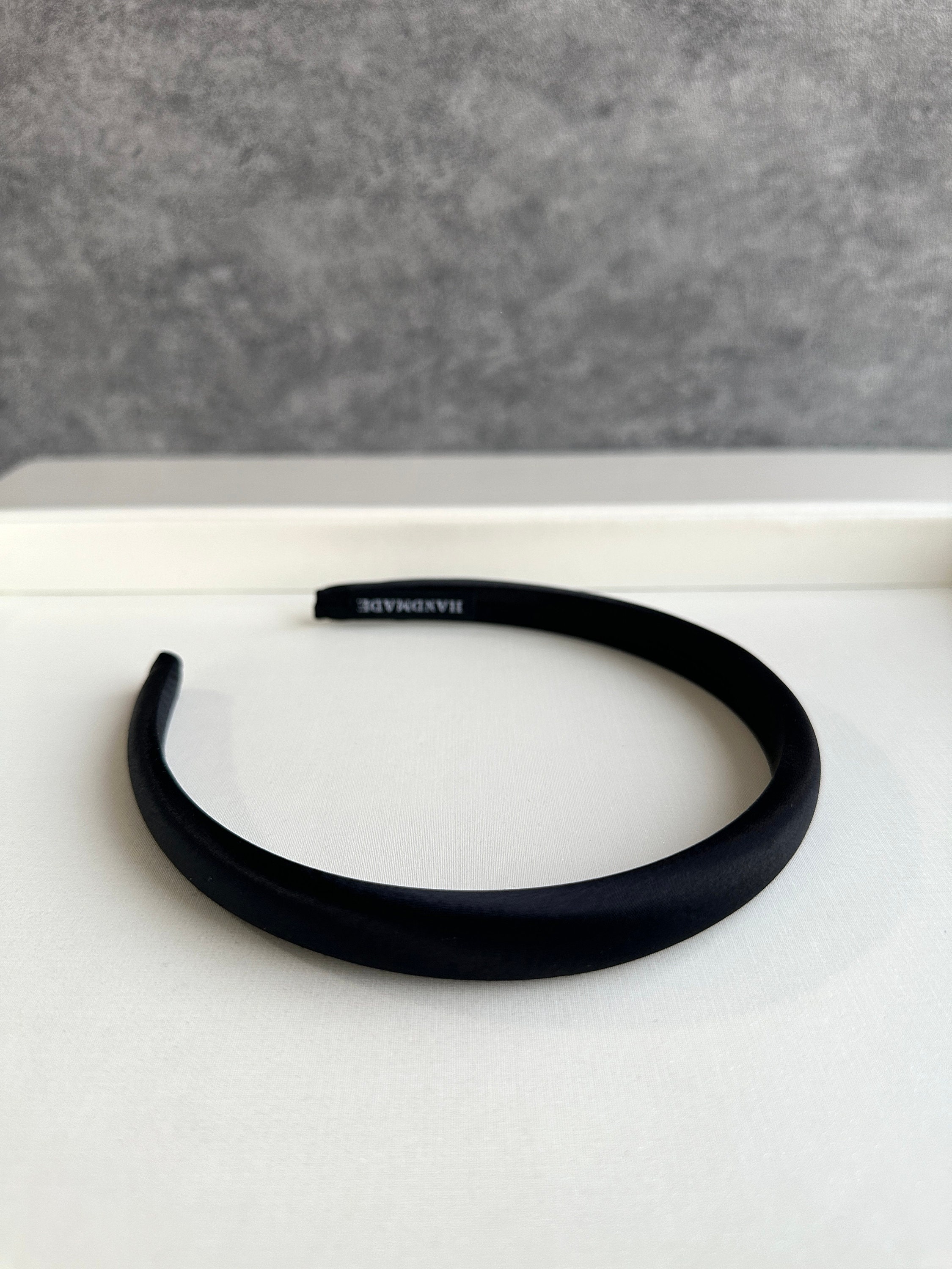 Black Satin Thin Headband,party Headband,solid Color Headband,silk ...