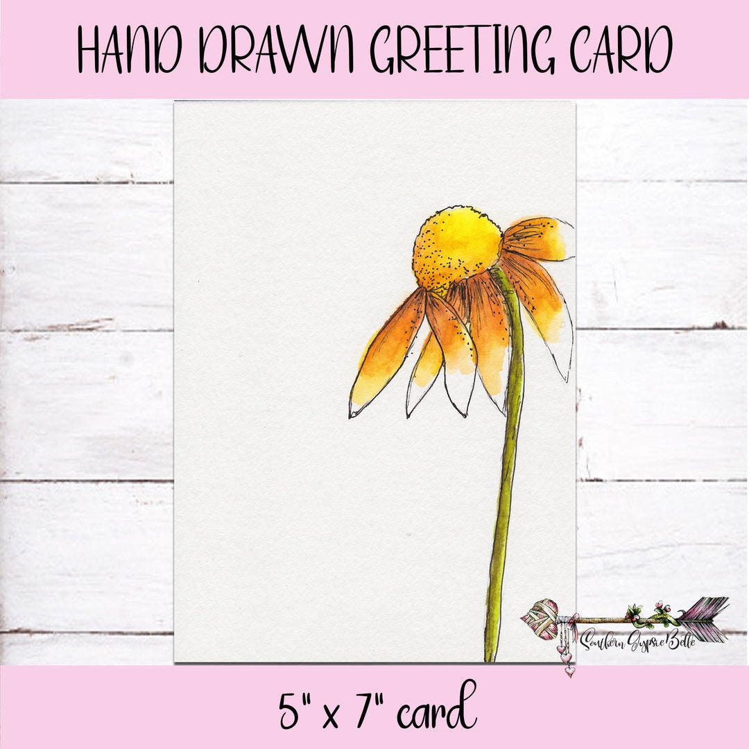 Carta acquerello dipinta a mano Margherita Acquerello e inchiostro ...