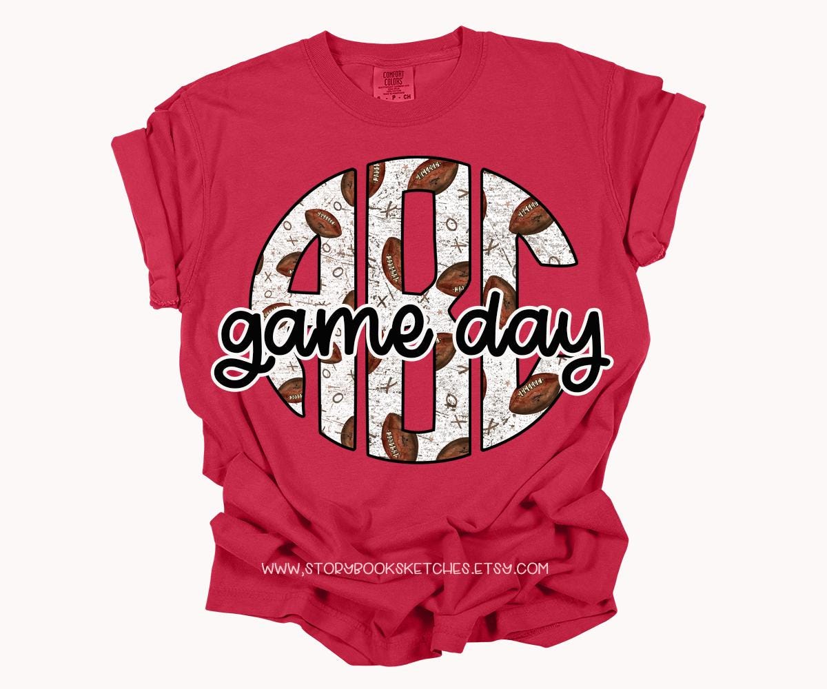 Boys Grunge Football Circle Monogram PNG | Digital Download | Full ...
