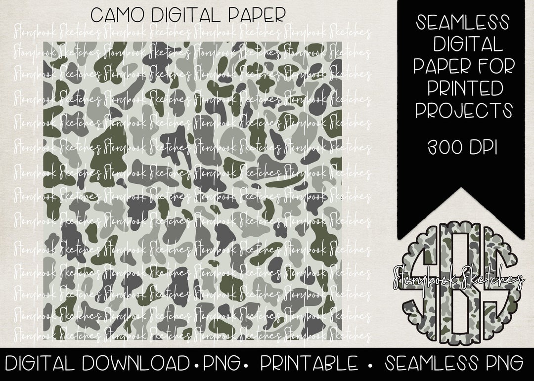 Camouflage Digital Paper PNG | Digital Download | Printable | Camo ...