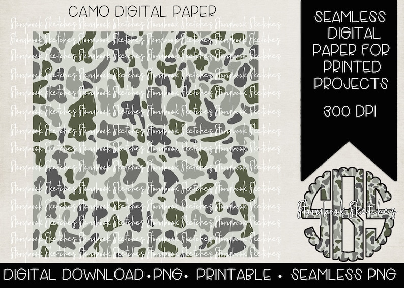 Camouflage Digital Paper PNG | Digital Download | Printable | Camo ...