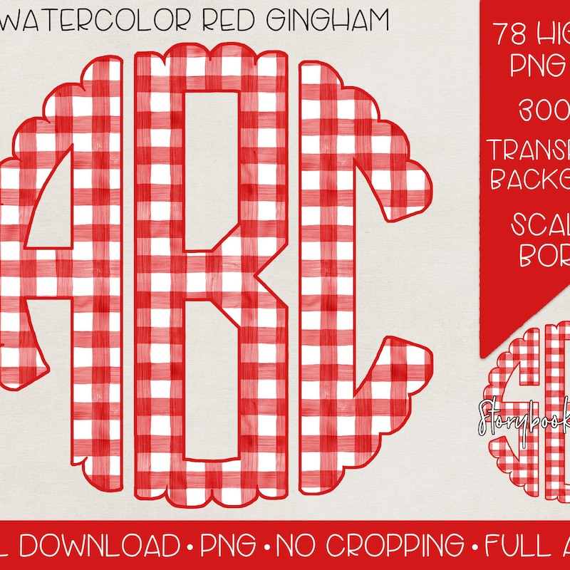 Red Gingham Check - Etsy