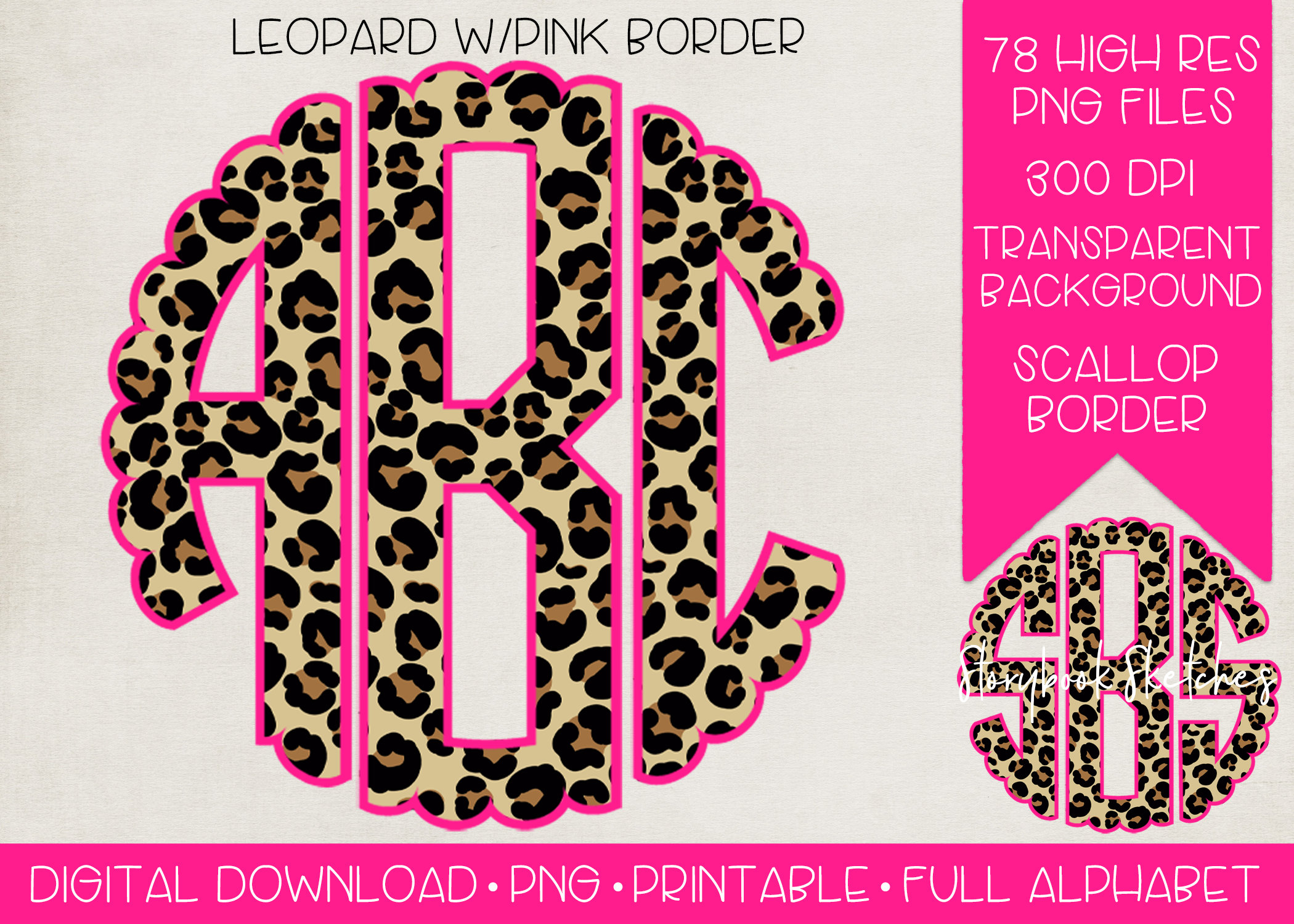 Pink Cheetah Print Border
