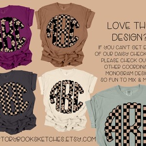 Daisy Checker Patchwork Monogram PNG | Digital Download | Black and Tan ...