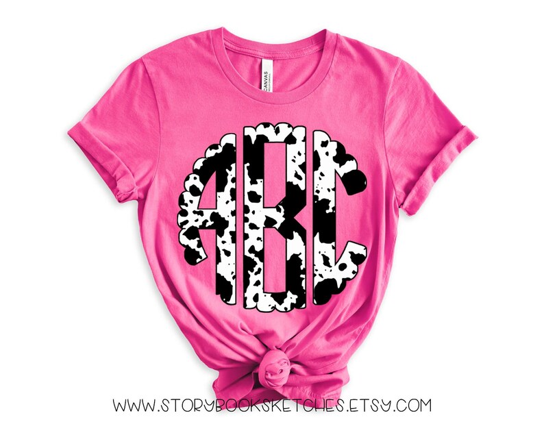 Cow Print Monogram PNG | Digital Download | Cow Print Splatter PNG ...