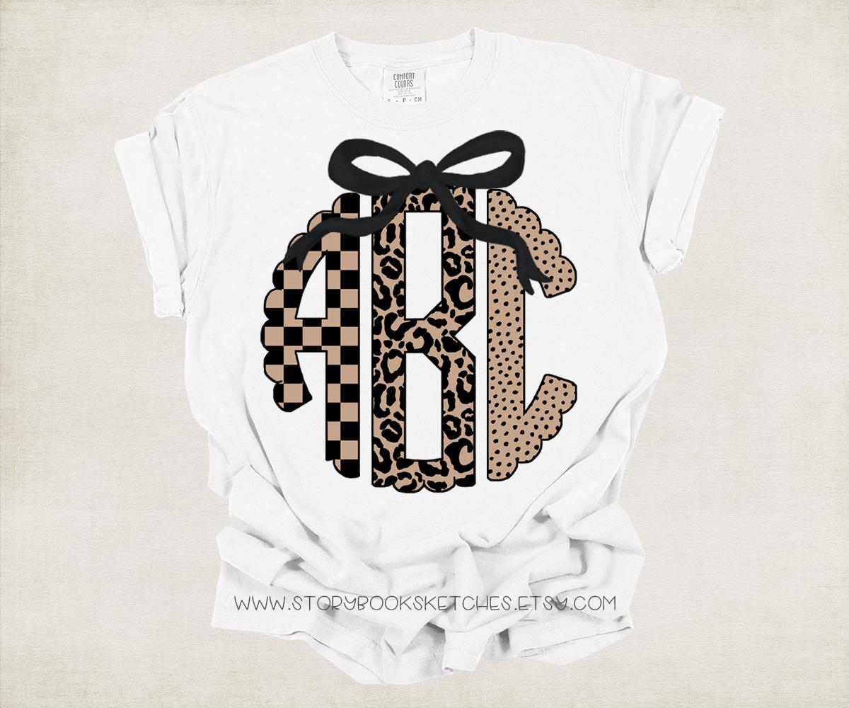 Tan Wild Checker Blend Mix Monogram PNG | Digital Download | Leopard ...