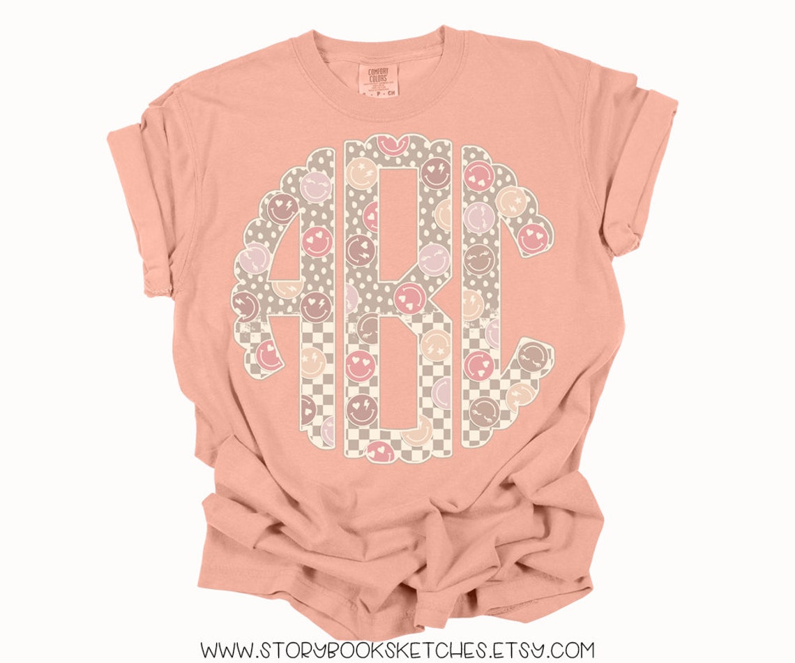 Neutral Smiley Scallop Monogram PNG | Digital Download | Full Alphabet ...