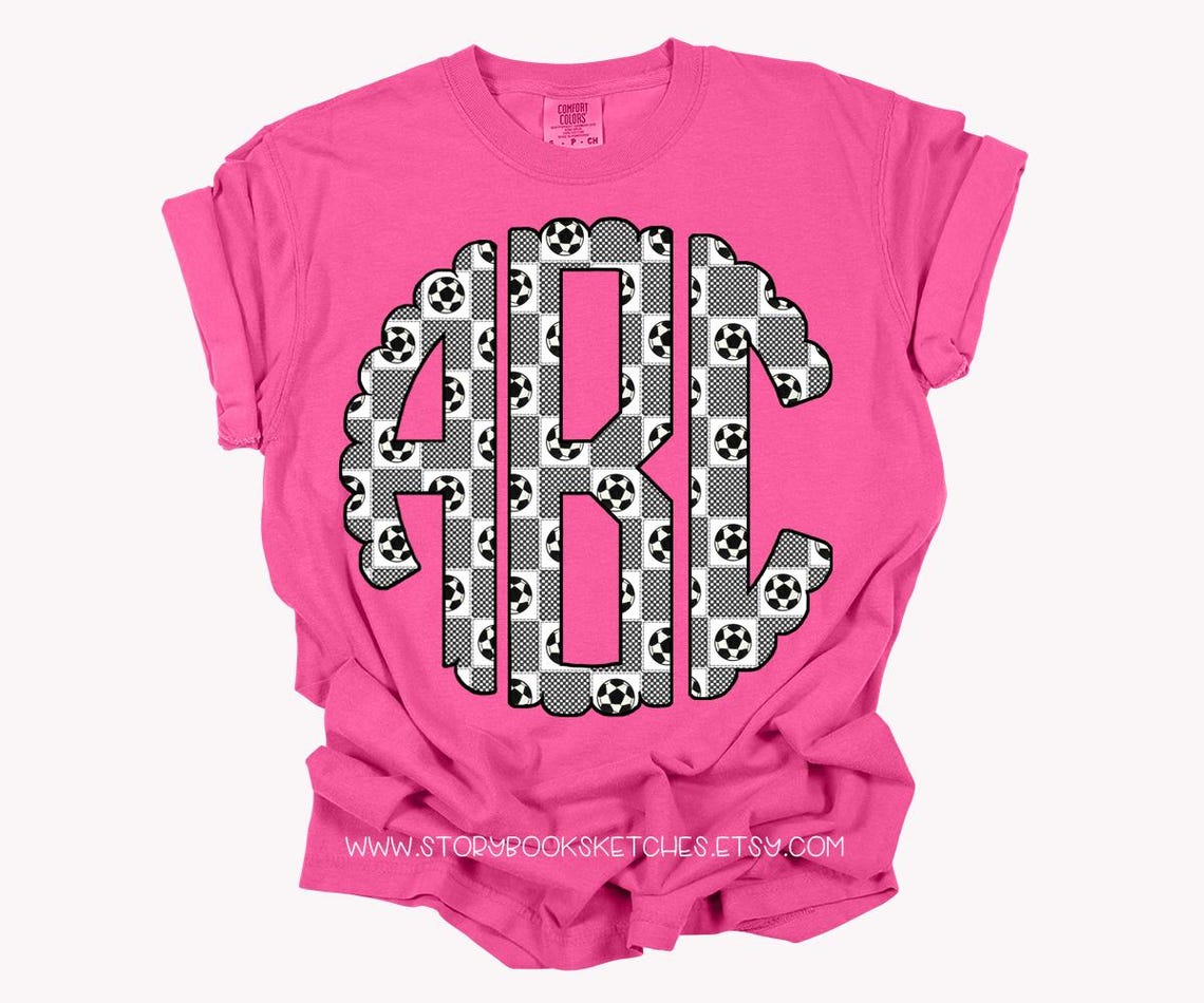 Soccer Checker Patchwork Monogram PNG | Digital Download | Soccer ...